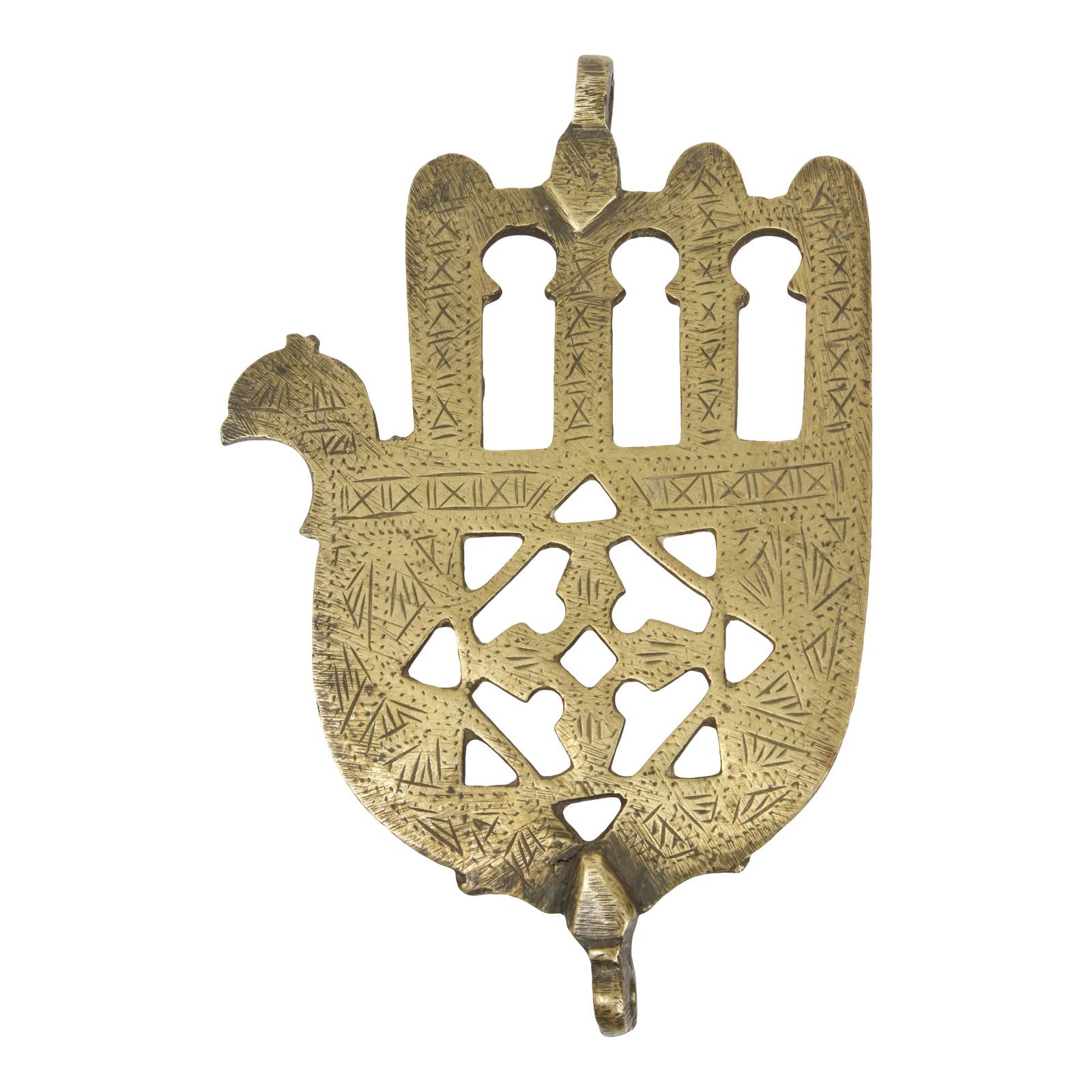 Early 20th Century Moroccan Jewish Judaica Khamsa | Chairish