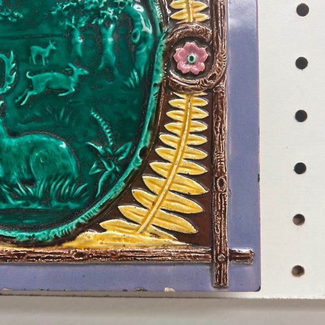 1870 England Majolica Tile by Robert Minton Taylor Fenton Works | Chairish 1870 England Majolica Tile by Robert Minton Taylor Fenton Works | Chairish