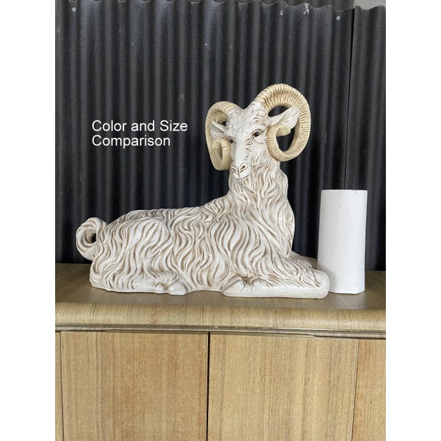 1960s Large Italian Ceramic Bighorn Ram Sculpture | Chairish