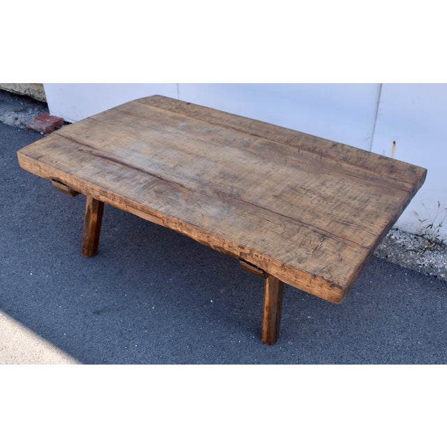 Oak Pig Bench Butchers Block Coffee Table | Chairish