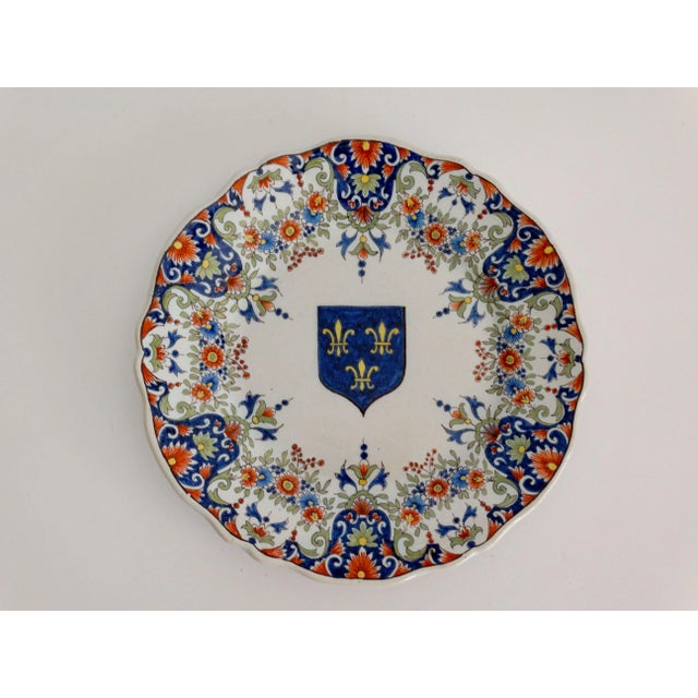 Antique French Faience Fleur De Lis Plate | Chairish