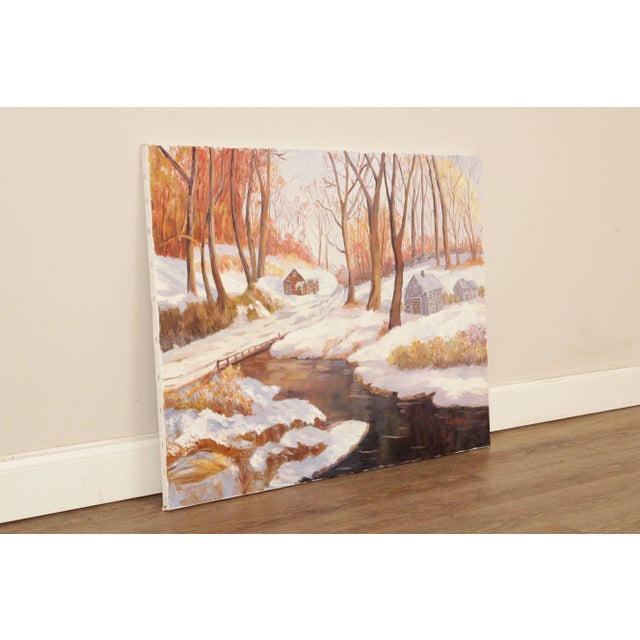 1970s 'Winter Fantasy' Landscape Original Oil Painting by Ann Yost ...