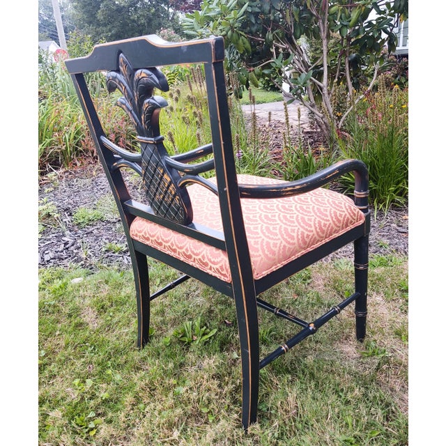 British Colonial Style Faux Bamboo Bent Wood Pineapple Arm Chairs - A ...