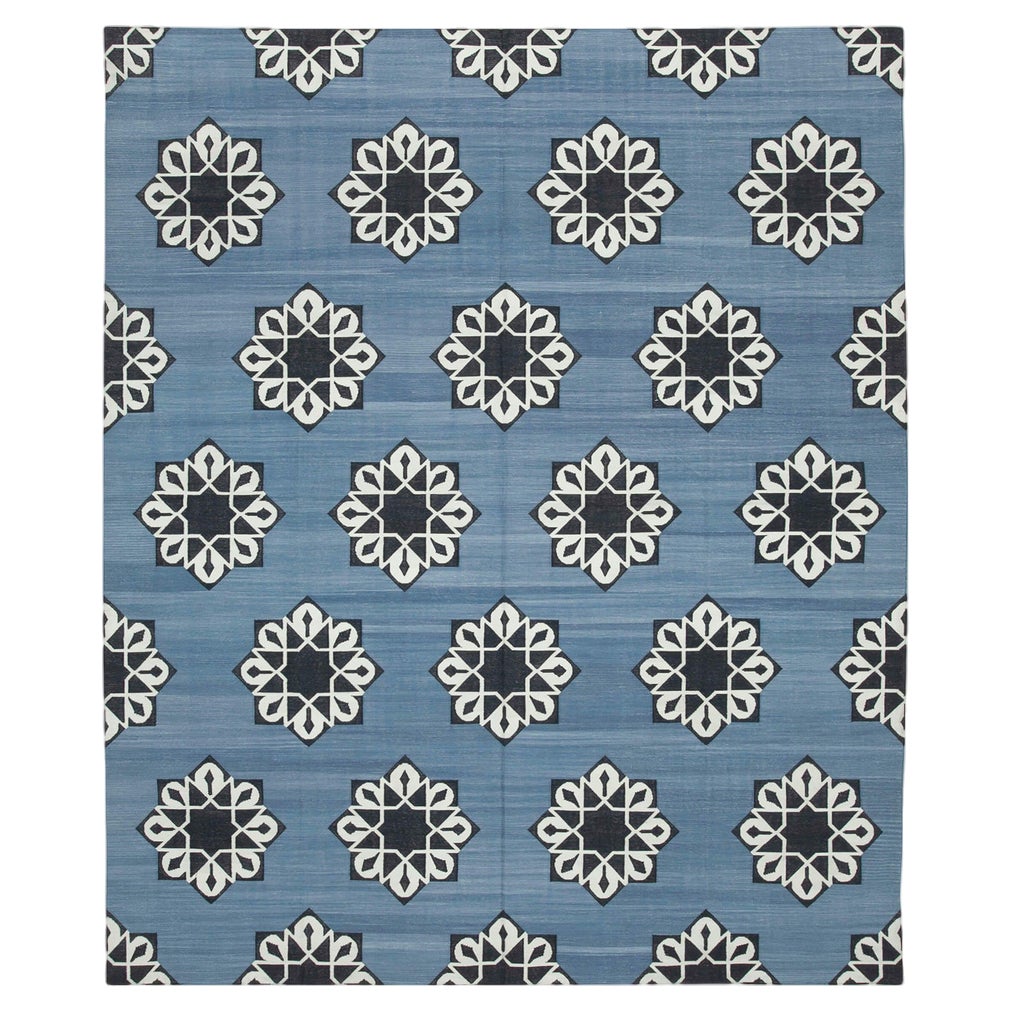 Blue Dhurrie Rug, 2000s | Chairish