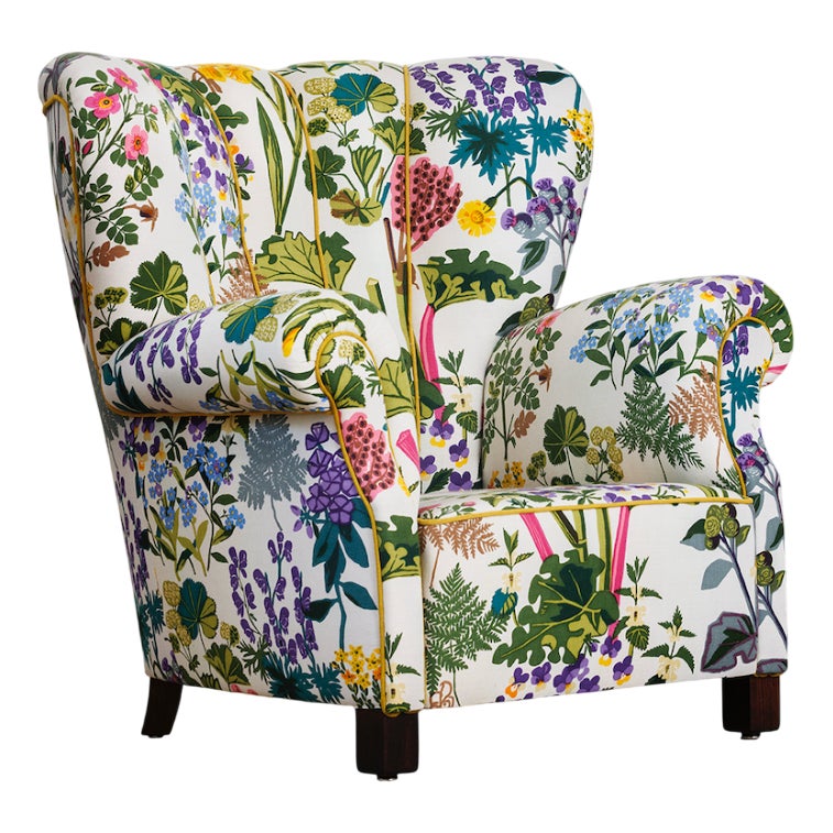 Chair in Printed Upholstery by Gocken Jobs, 1950s | Chairish