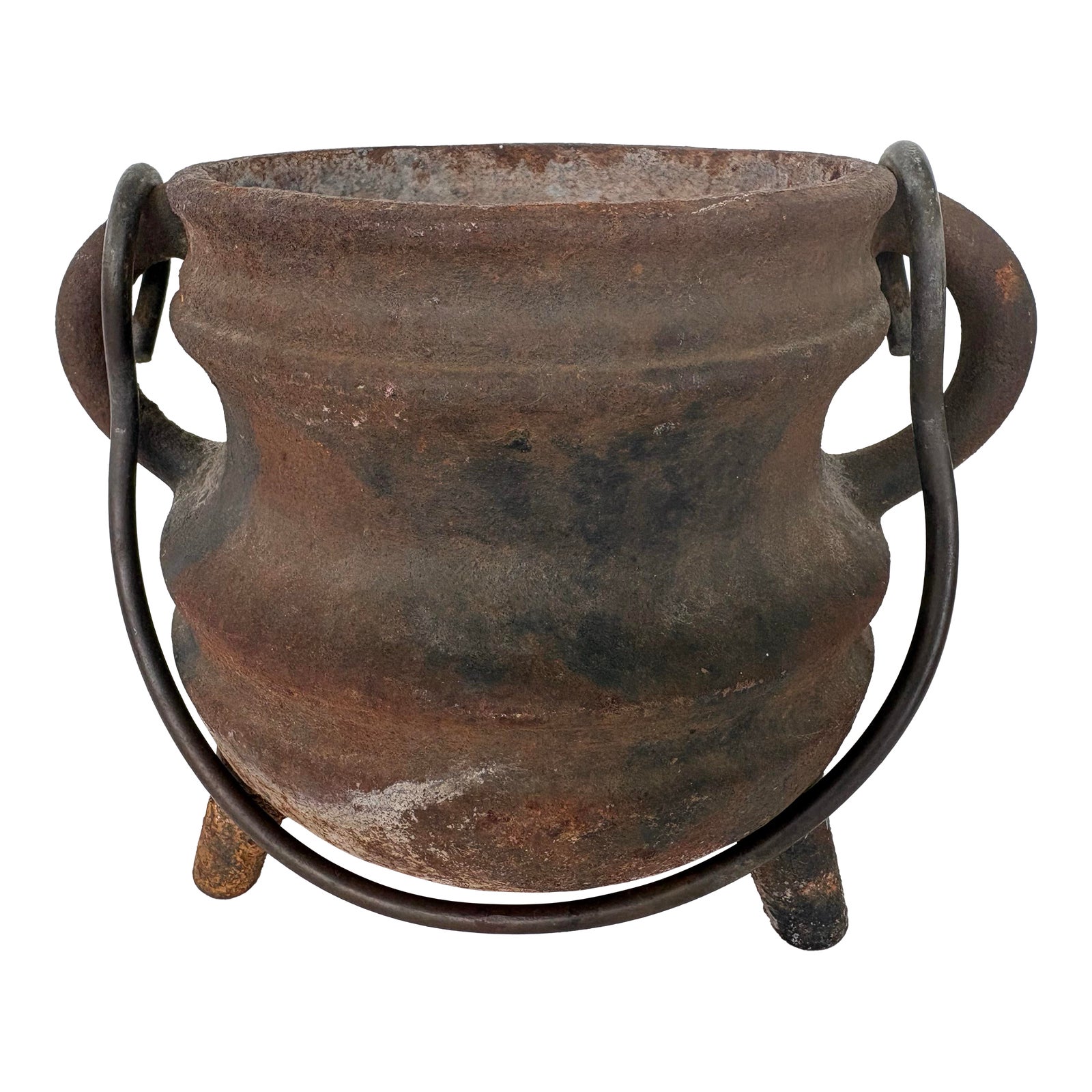 Antique Cast Iron Three-Leg Cauldron With Side Handles, Late 18th ...
