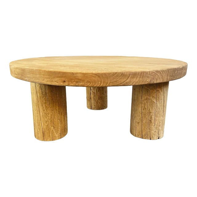 Old Elm Round Coffee Table | Chairish