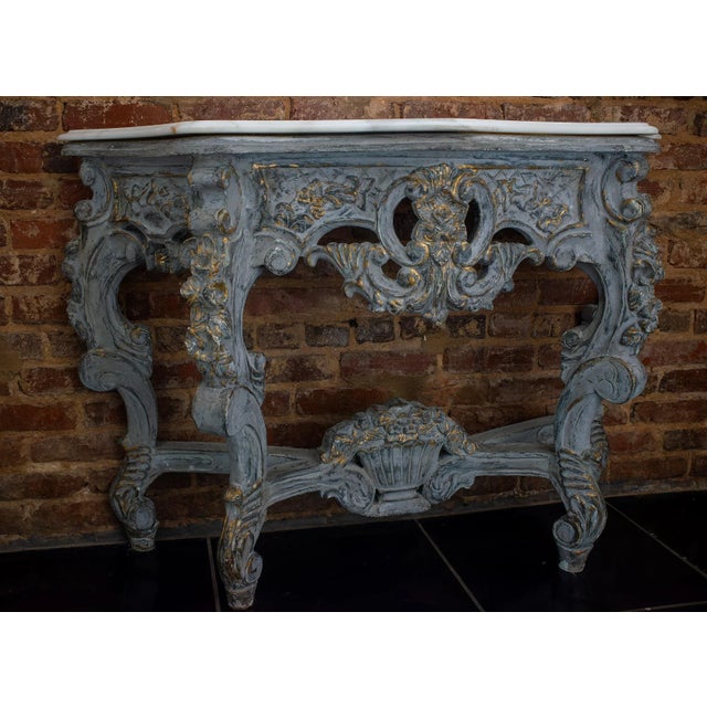 Pair of Vintage Hand Carved French Rococo Style Entryway Console Table ...