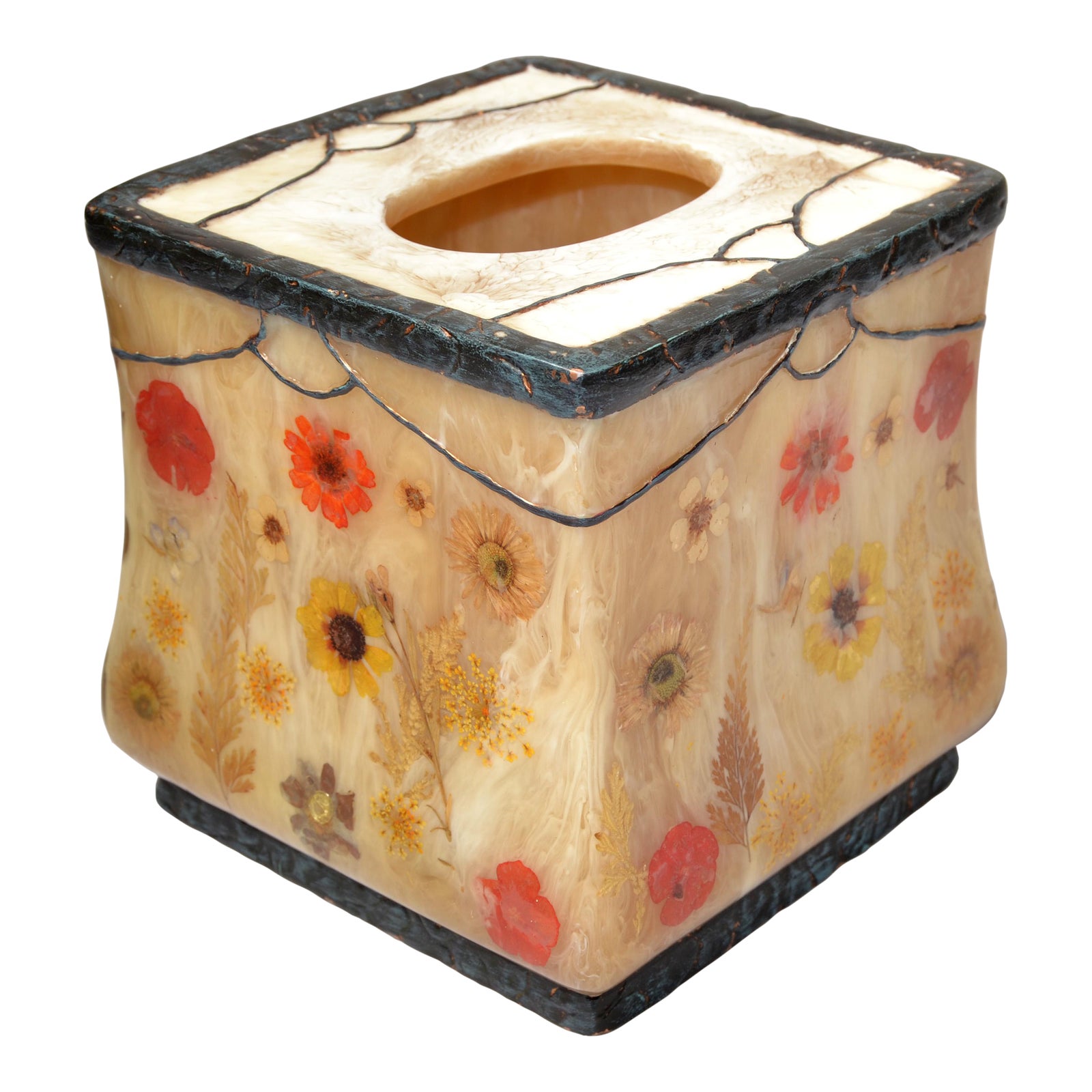 Late 20th Century Bohemian Tan Acrylic Pressed Fresh Fields Dried ...