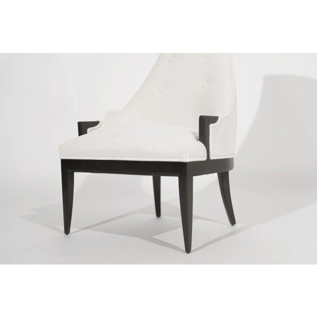 Highback Accent Chair in Ivory Mohair, Circa 1950s | Chairish