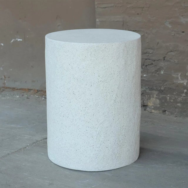 Cast Resin 'Dock' Stool, White Stone Finish by Zachary A. Design | Chairish