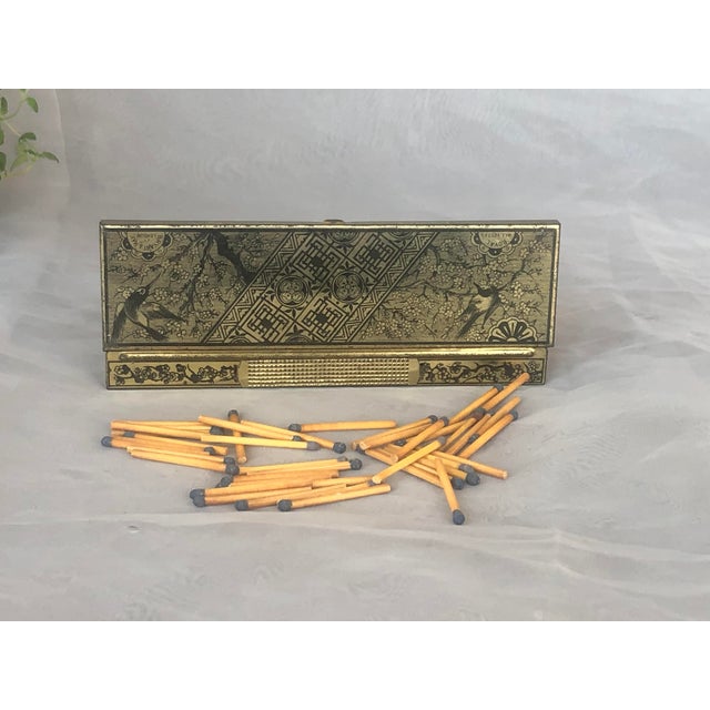 Antique Decorative Tin Match Box Vesta | Chairish