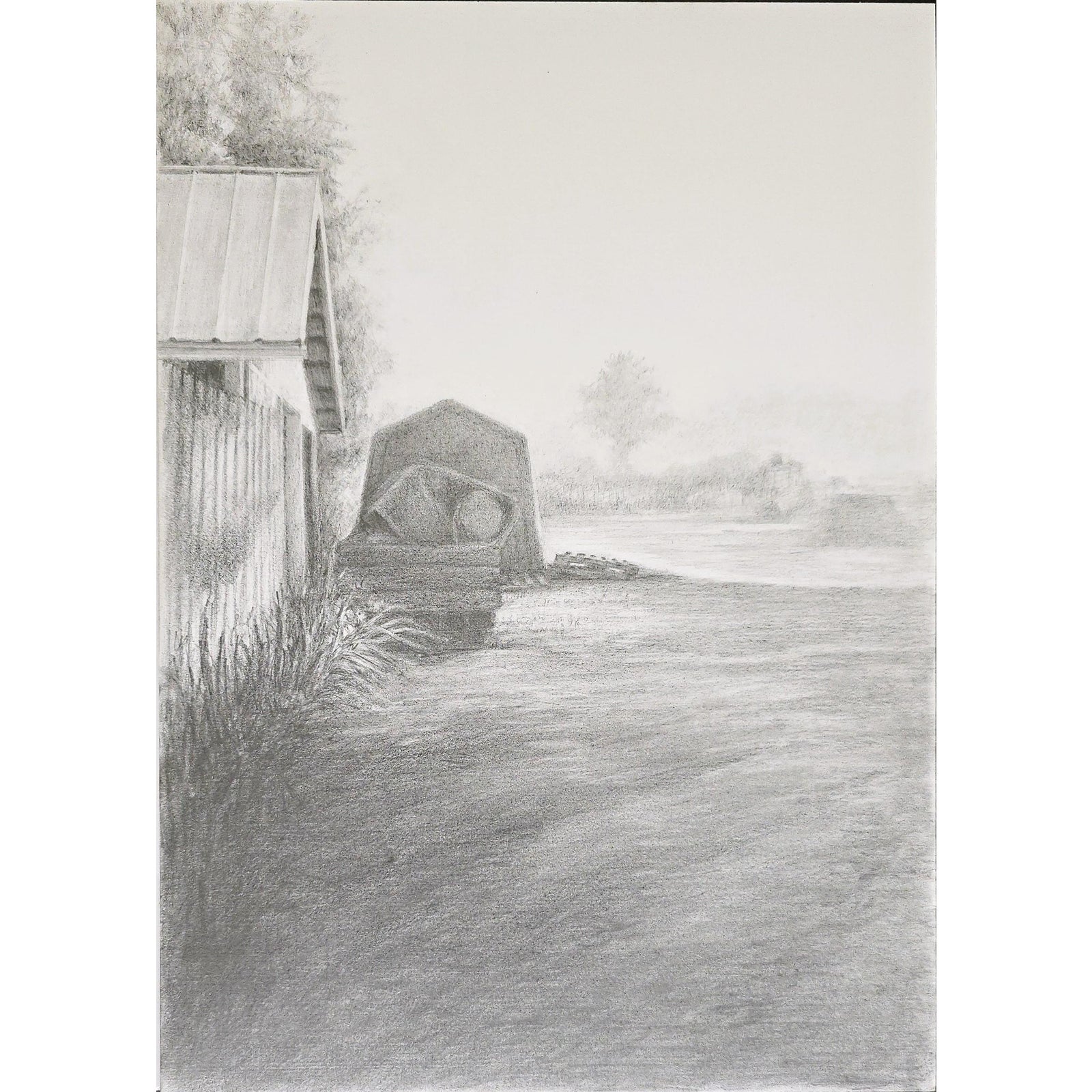 graphite drawing landscape