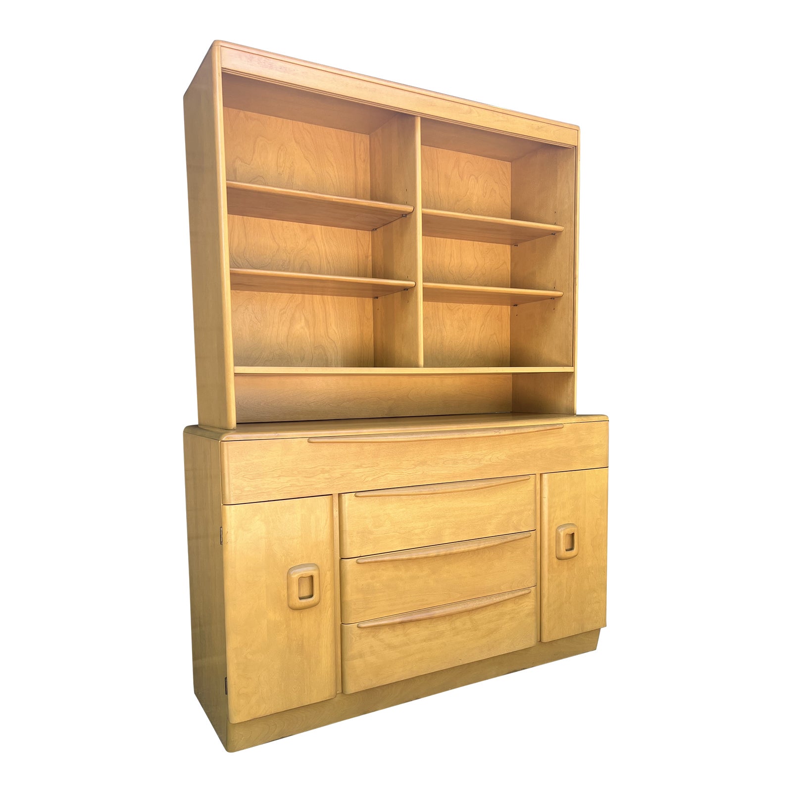 Mid 20th Century Mid Century Modern Blonde Maple Hutch by Heywood ...