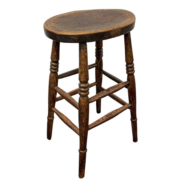 Set of Four Early 20th Century English Pub Stools | Chairish