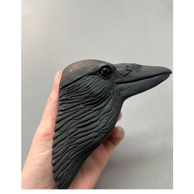 Karla Walter Ceramic Wall Sculpture of Crow #16 2023 | Chairish