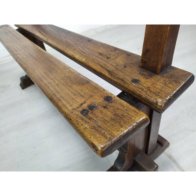 Vintage Rustic Oak Bench | Chairish