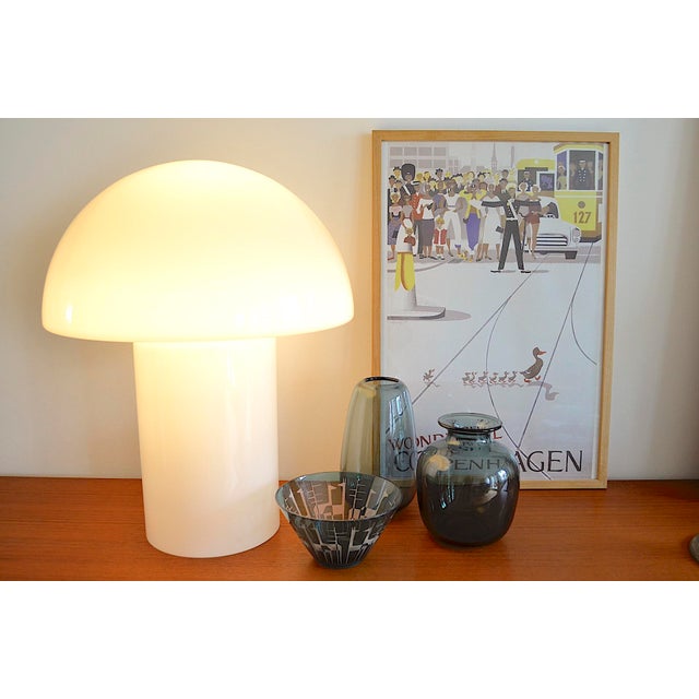Lido Mushroom Lamp in Opaline Glass from Peill & Putzler, 1970s | Chairish