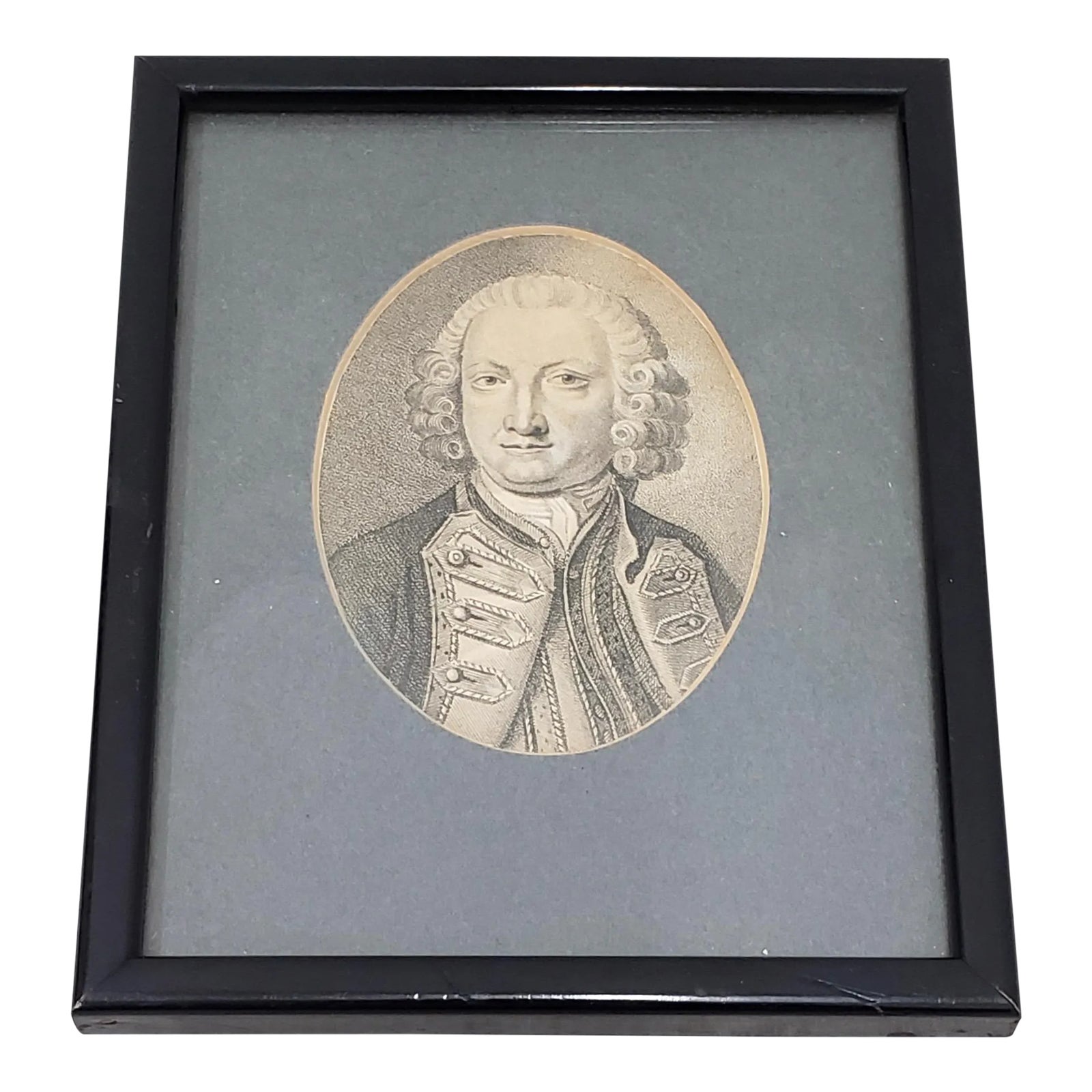 Lord Anson First Lord of the Admiralty Miniature Portrait Engraving ...
