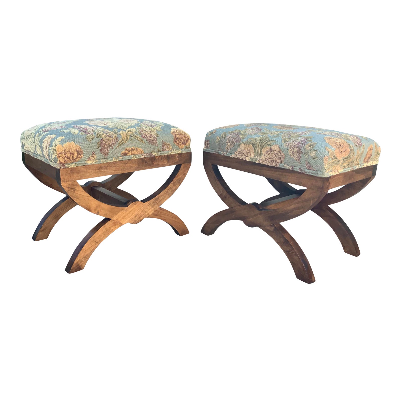 Modern Medellin" Mid-Century Style" Ottomans - a Pair | Chairish