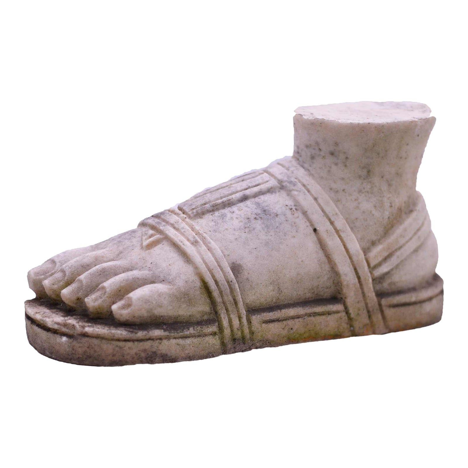 Vintage Decorative White Marble Sandal Foot Sculpture | Chairish