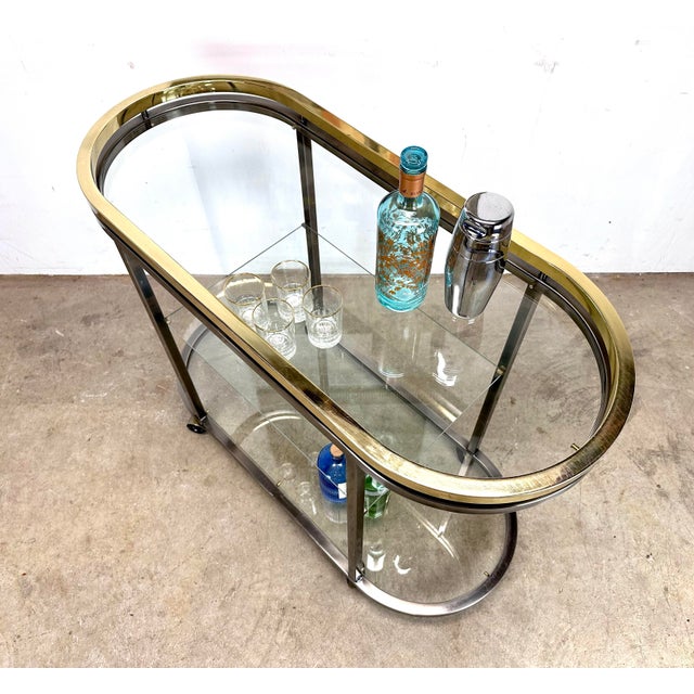 1970’s Brass & Chrome Bar Cart Attributed to Milo Baughman for Dia ...