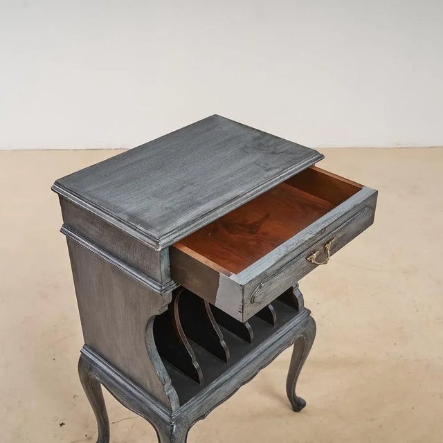 Vintage Blue Bedside Table | Chairish