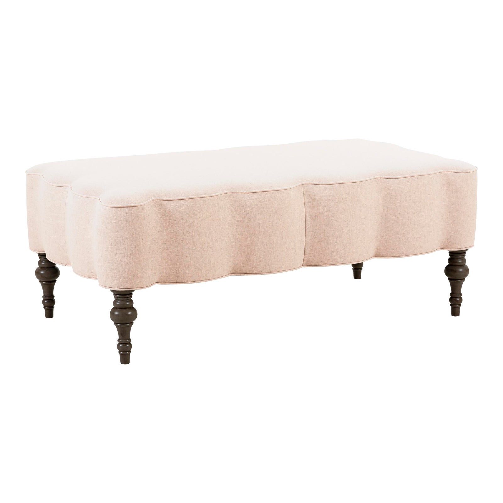 Mirasol Scalloped Ottoman, CUSTOM COM FOR ALEX ADAMSON DESIGN | Chairish