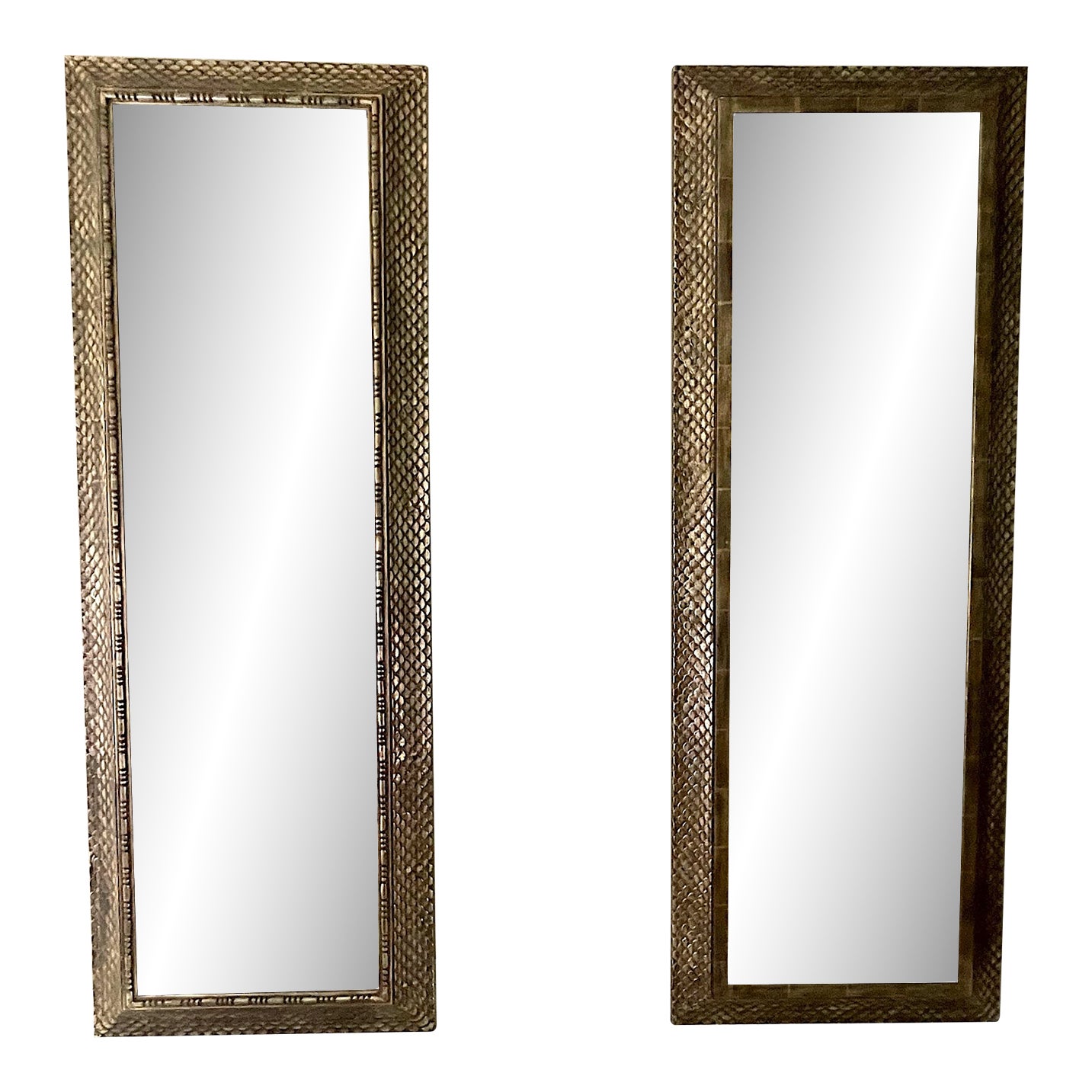 Baker Furniture Vintage White Gold Leaf Pier/Wall Mirrors - a Pair ...