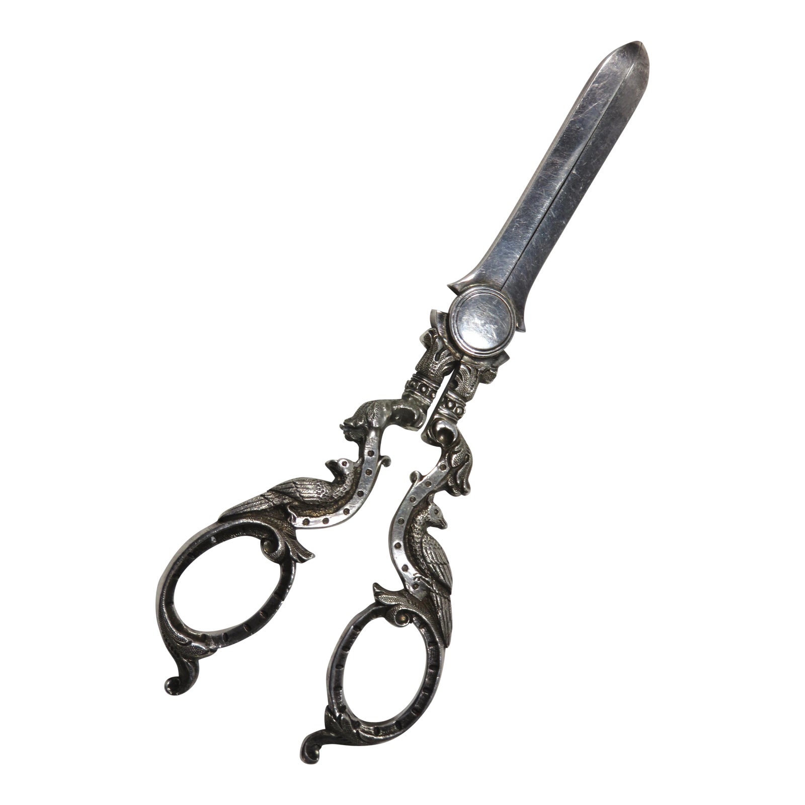 1880s Antique Sterling Silver Grape Shears | Chairish