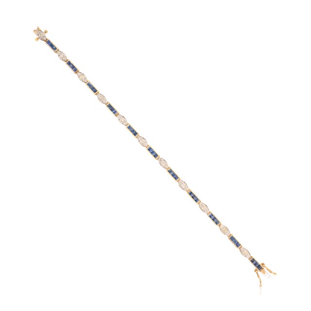 Classic Greek Style 14k Gold 3.51Ct Vivid Sapphire & 1.24Ct Diamond ...