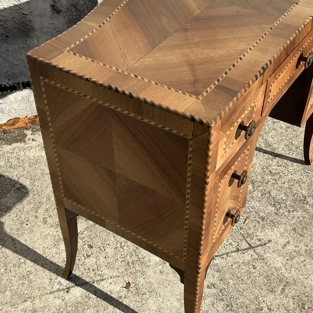 Vintage Boho Inlay Writing Desk | Chairish