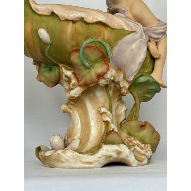 Women on a Conch Shell, Royal Dux Early 1900's Bohemian Art Nouveau ...