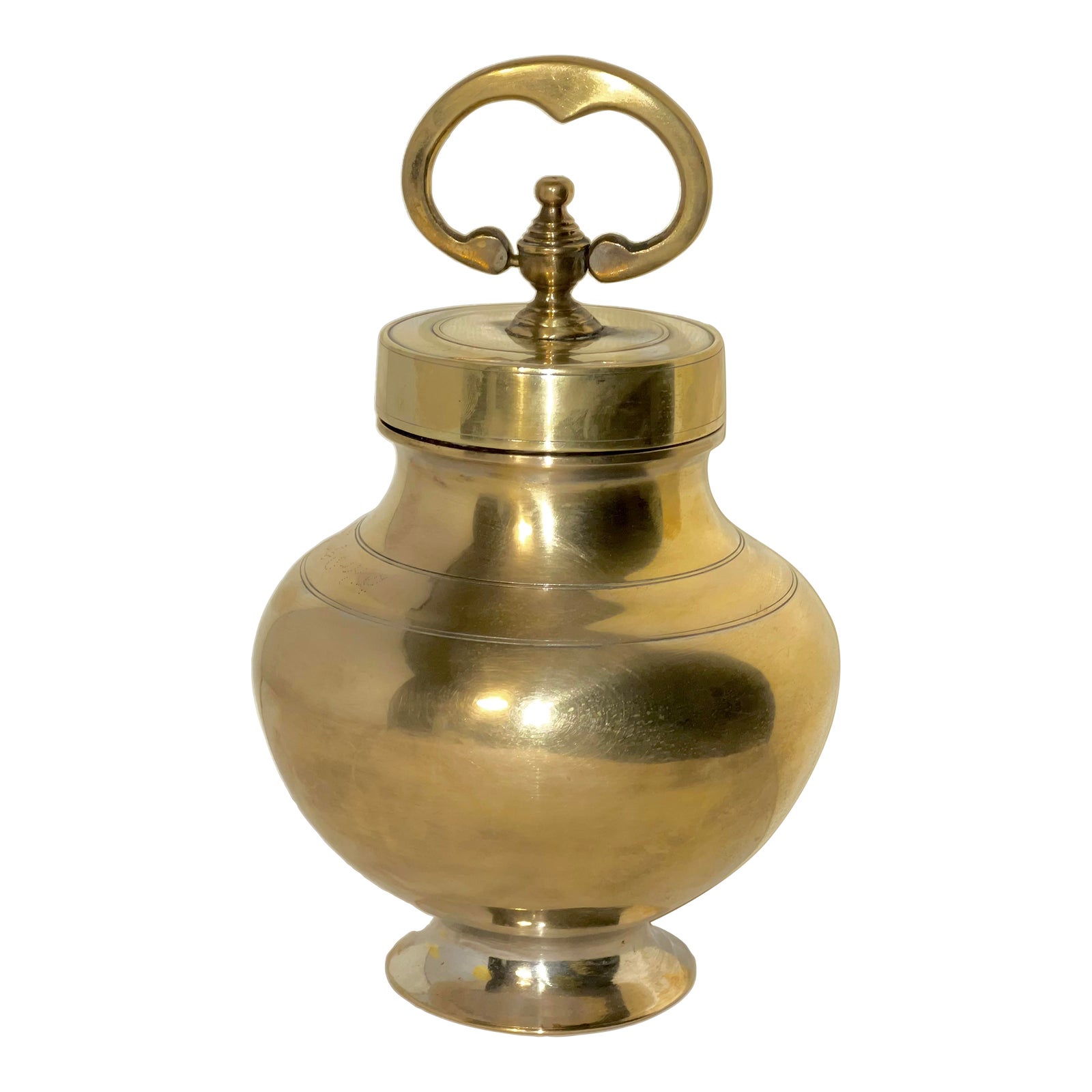 Vintage Hand Carved Brass Kooja Vessel Holy Water Pot | Chairish