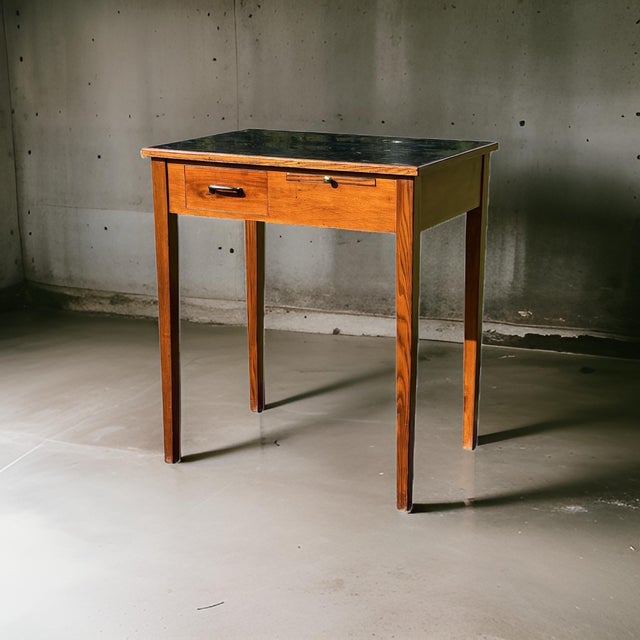 1970s Vintage Mid-Century Black Top Chemistry Lab Table | Chairish
