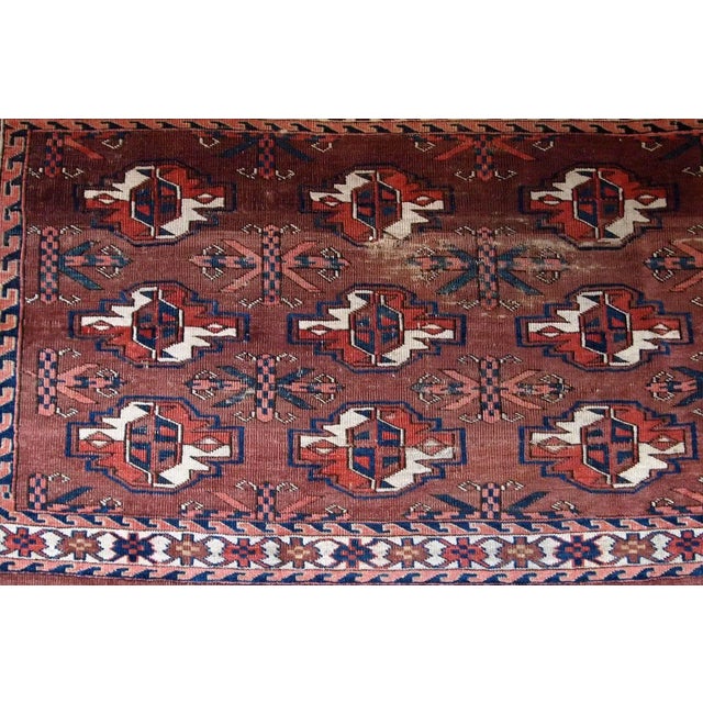 1880s Handmade Antique Turkmen Yomud Rug | Chairish