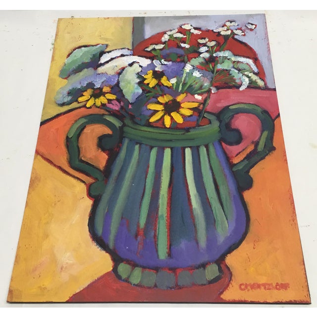 "Epiphany" Contemporary Expressionist Floral Still Life Oil Painting by ...