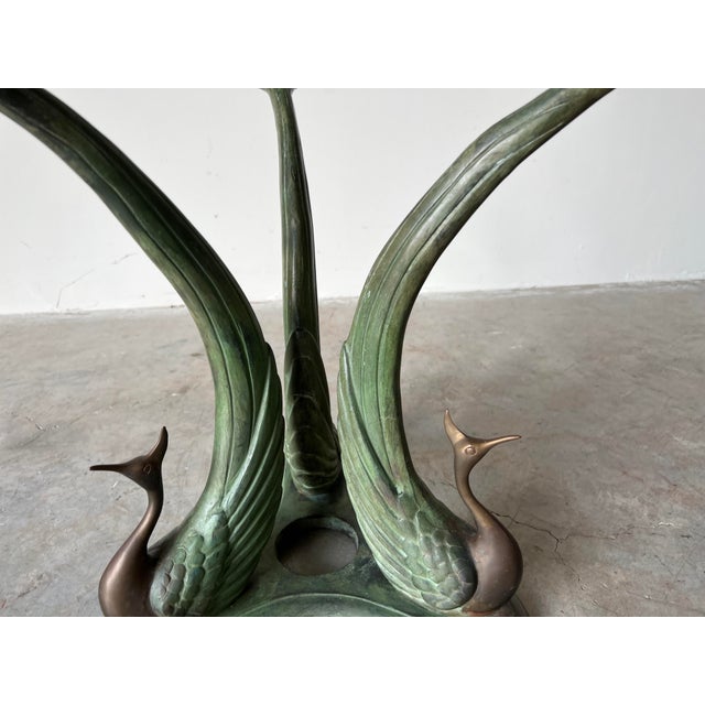 Vintage Hollywood Regency Style Brass Peacock Side Table | Chairish