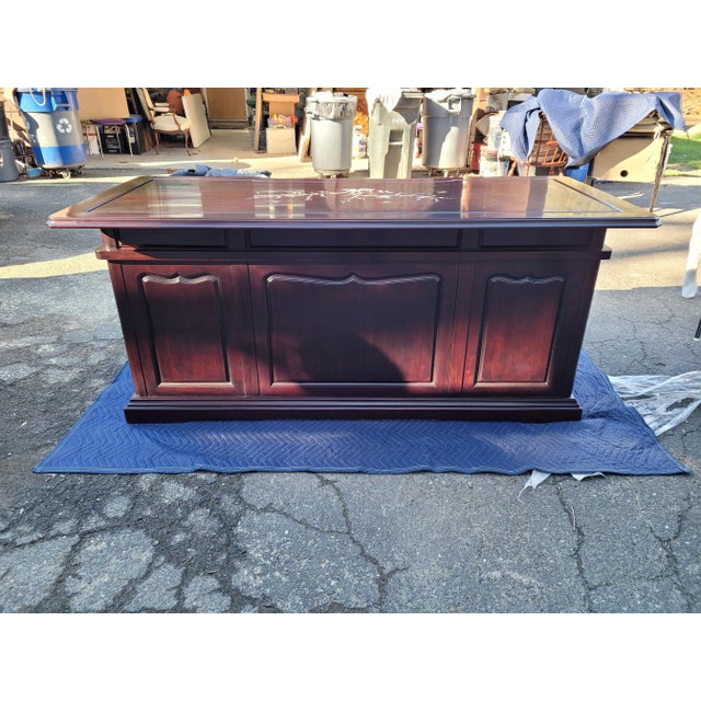 Modern Custom Built Executive Partner's Desk With Mother of Pearl Inlay ...