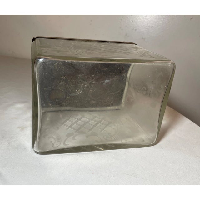 Antique 1800s Ornate Silverplate Brass Cut Etched Crystal WMF Casket ...