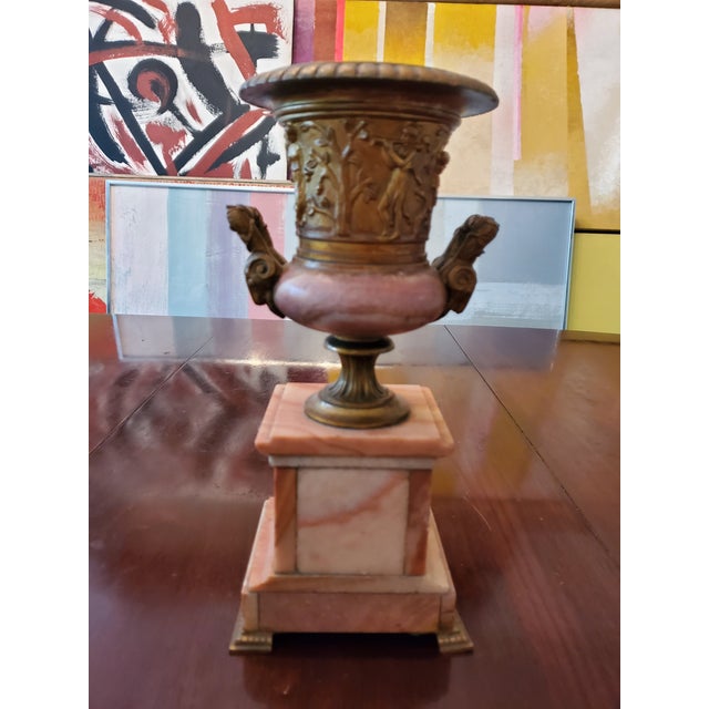 Antique Rouge Royall Marble & Bronze Grand Tour Urn | Chairish