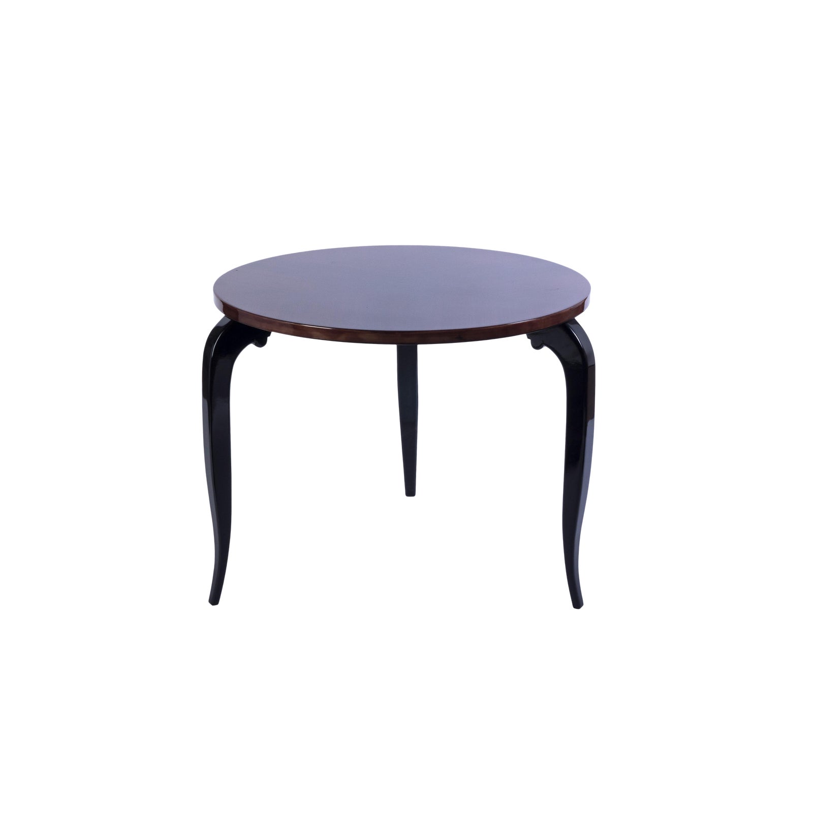 Art Deco Round Side Table In Zebra Wood | Chairish