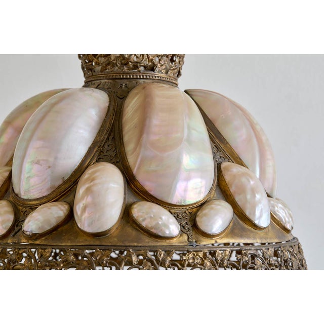 19th Century Palais Royal French Mother of Pearl Shell Hanging Light ...