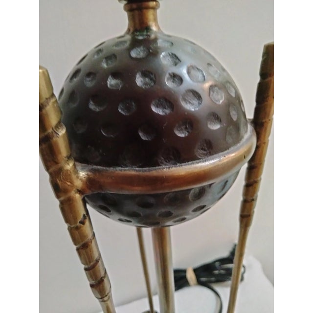 Vintage Brass Golf Theme Table Lamp | Chairish