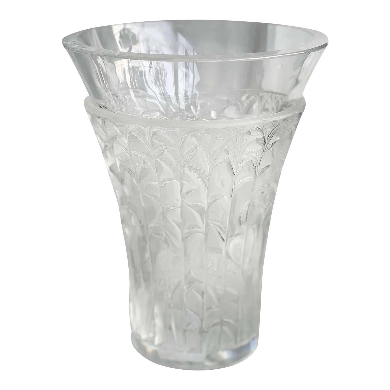 1930s Lalique Clear Crystal Ibis Vase | Chairish