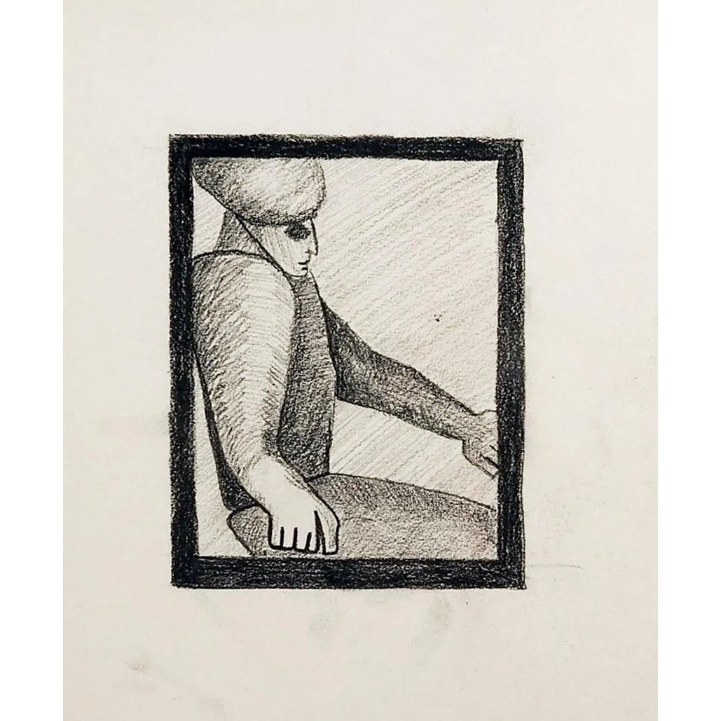 Mid 20th Century Abstract Figure Drawing | Chairish