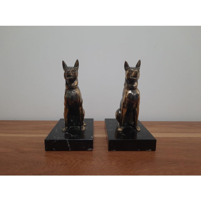 1930s Art Deco Figural Bookends Doberman Dogs by Jamar - a Pair | Chairish