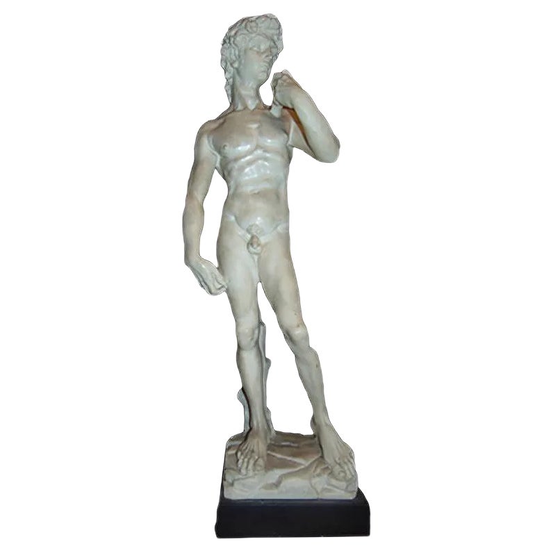 Vintage Alabaster David Garden Statue, 1970s | Chairish