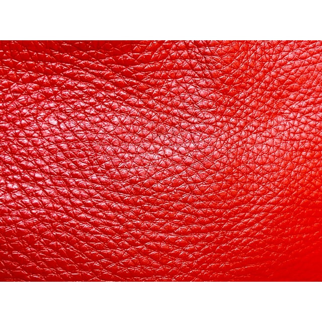 1980s Saks Fifth Avenue Red Pebbled Leather Shoulder Bag With Gold ...