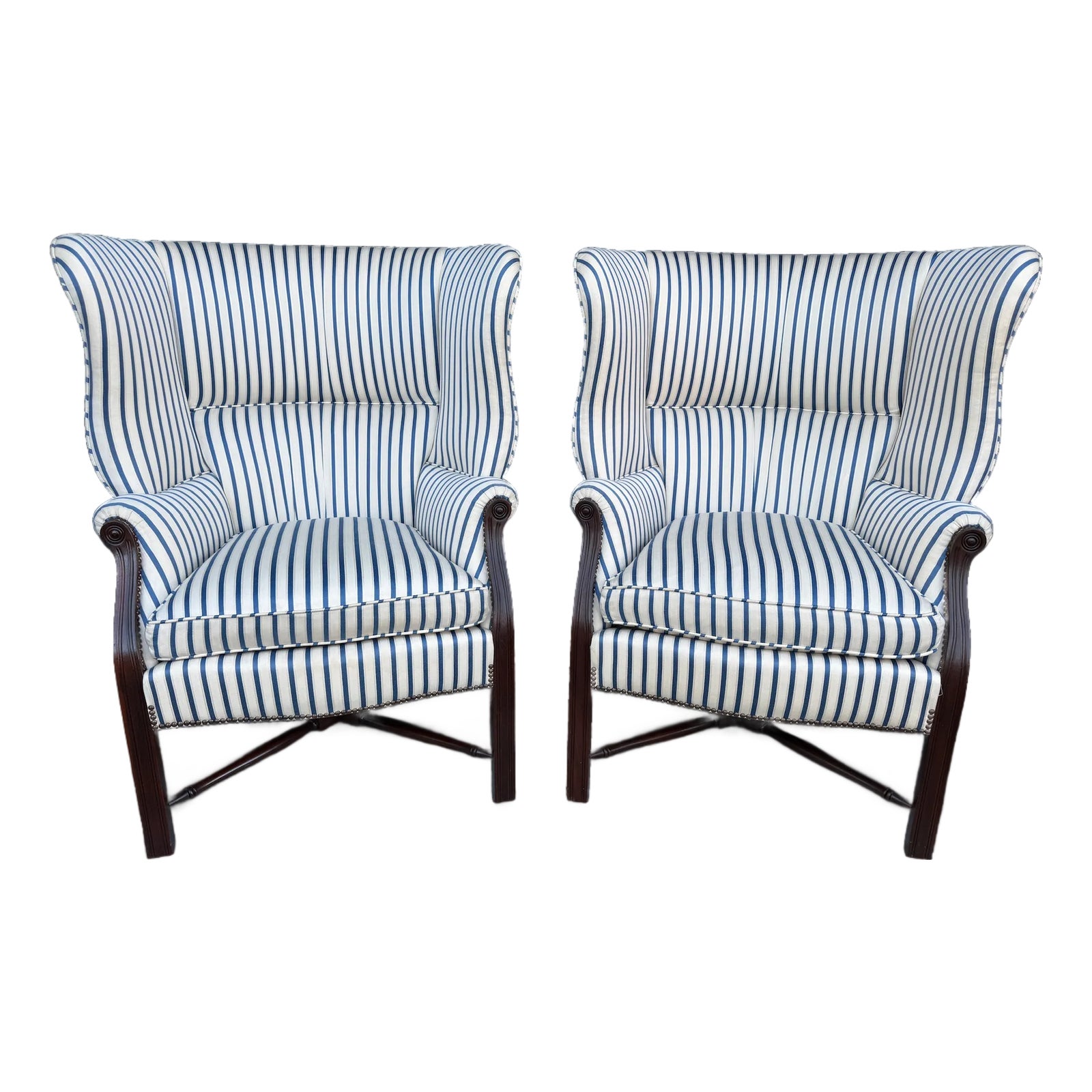 Theodore Alexander TRS Furniture Wingback Chair - A Pair | Chairish